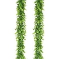 1.8m Christmas Garland, PVC Artificial Green Vine for Door & Wall Decor ...