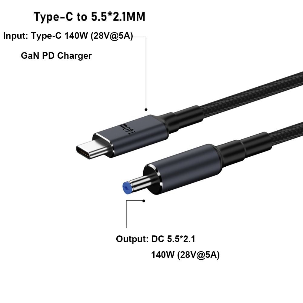 1.8m USB Type C to DC Cable PD 140W Line Power Supply Cord for HP/Dell ...