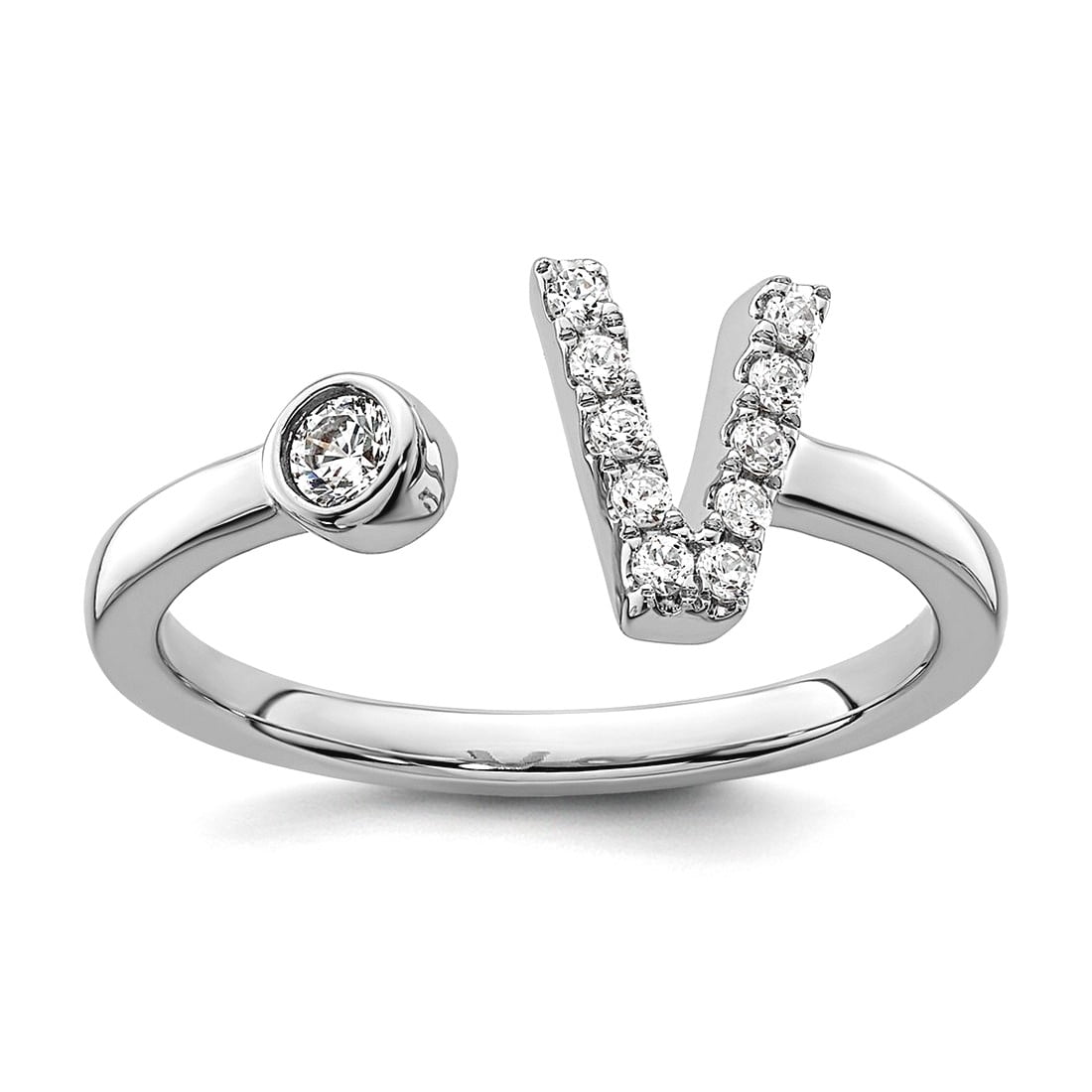 1.8mm 14k White Gold 1/6 Ct Lab Grown Diamond SI+ G+ Letter Name ...
