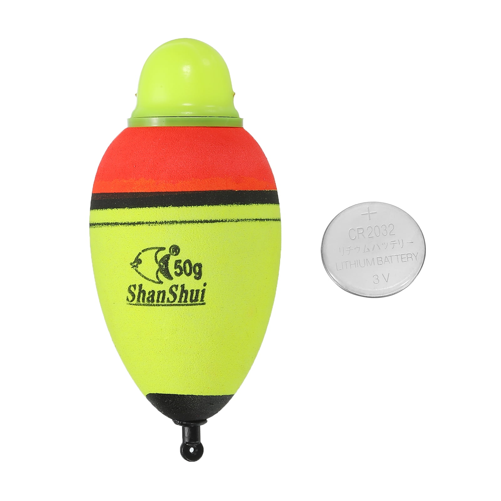 1.8oz Lighted Fishing Slip Bobbers EVA Green Red LED Light Up Fishing ...