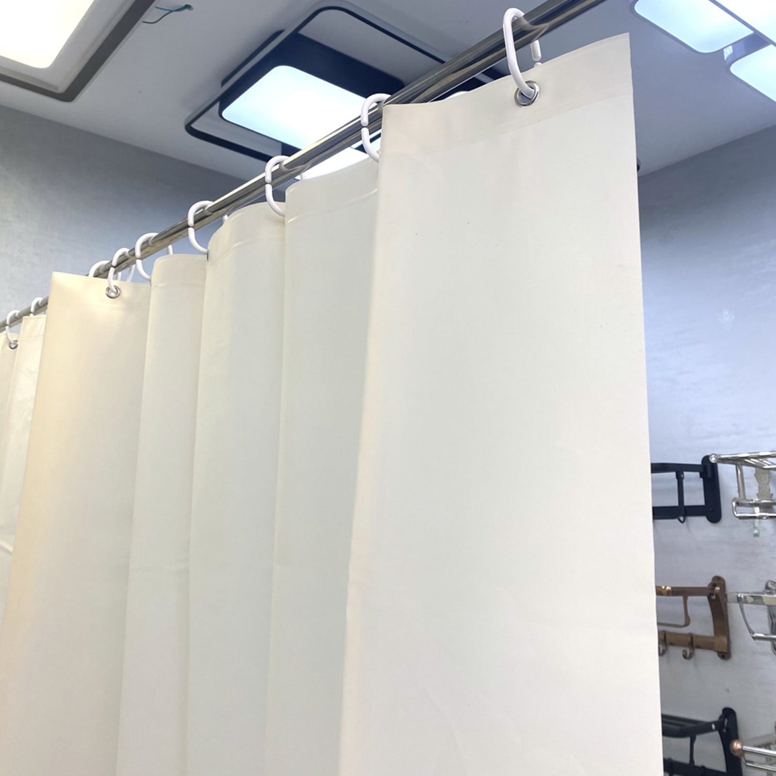 1.8x2m Thickened Solid Color Shower Curtain - 12 Hook Waterproof ...