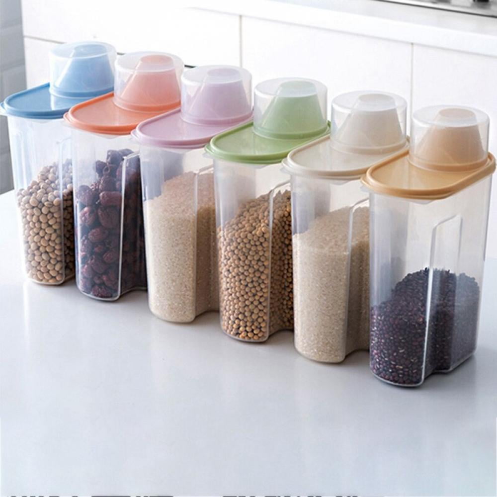 1.9/2.5L Food Storage Box Clear Container With Pour Lids Kitchen Food ...