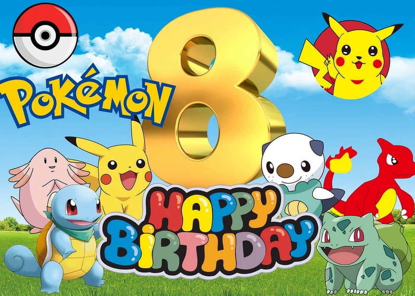 1-9 Years Old Pokemon Pikachu Theme Birthday Party Background ...