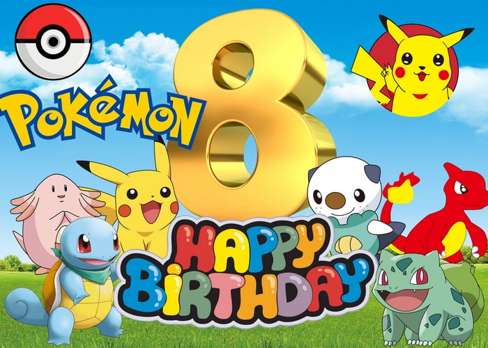 1-9 Years Old Pokemon Pikachu Theme Birthday Party Background ...