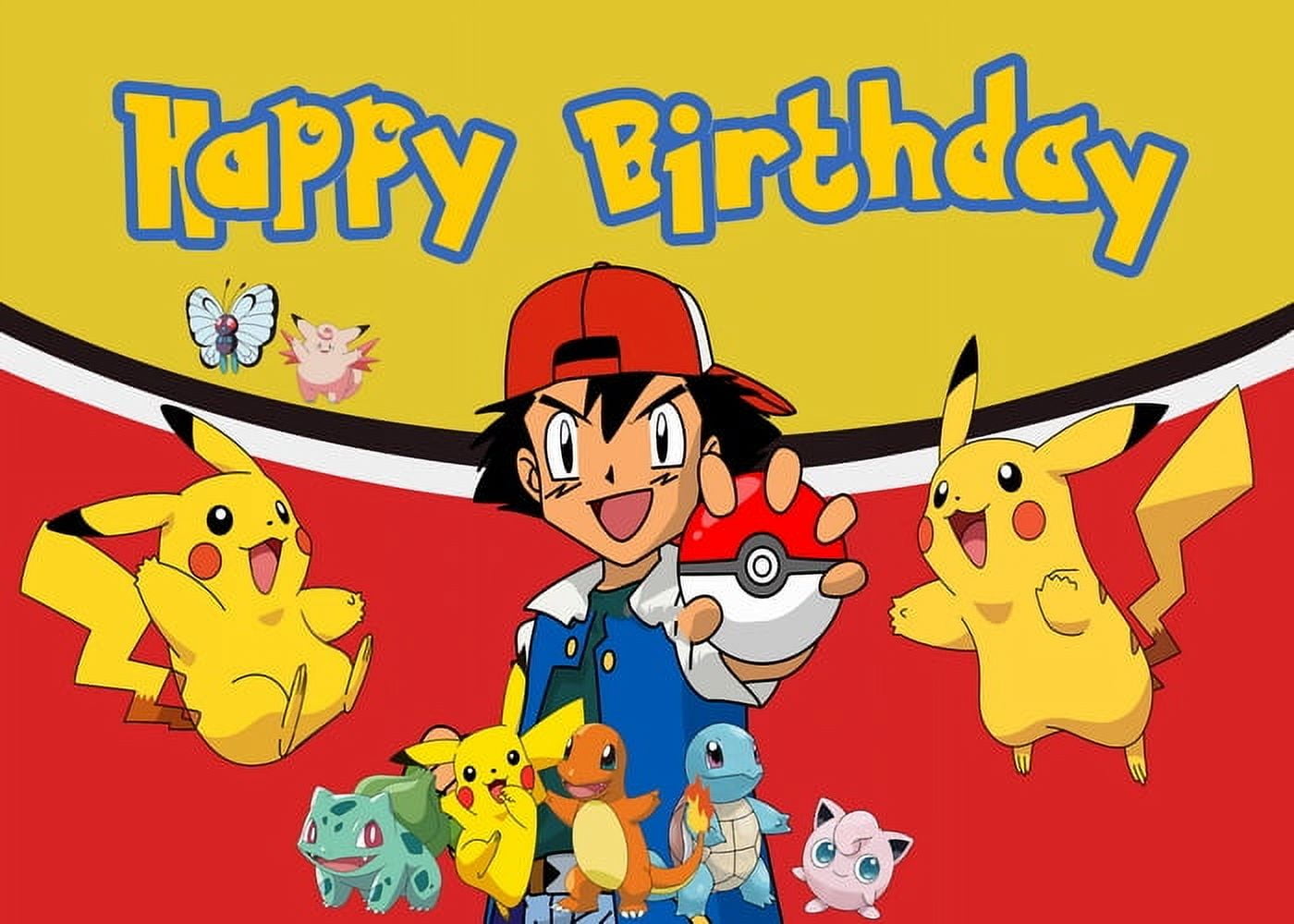1-9 Years Old Pokemon Pikachu Theme Birthday Party Background ...