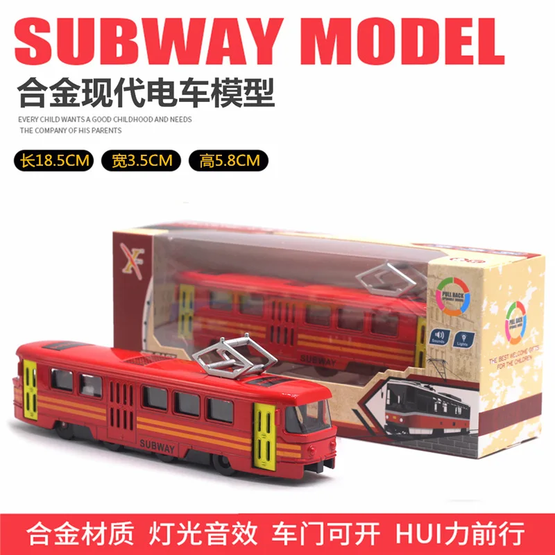 1: 90 alloy tram model, lighting, music, door opening, subway toy, bus ...