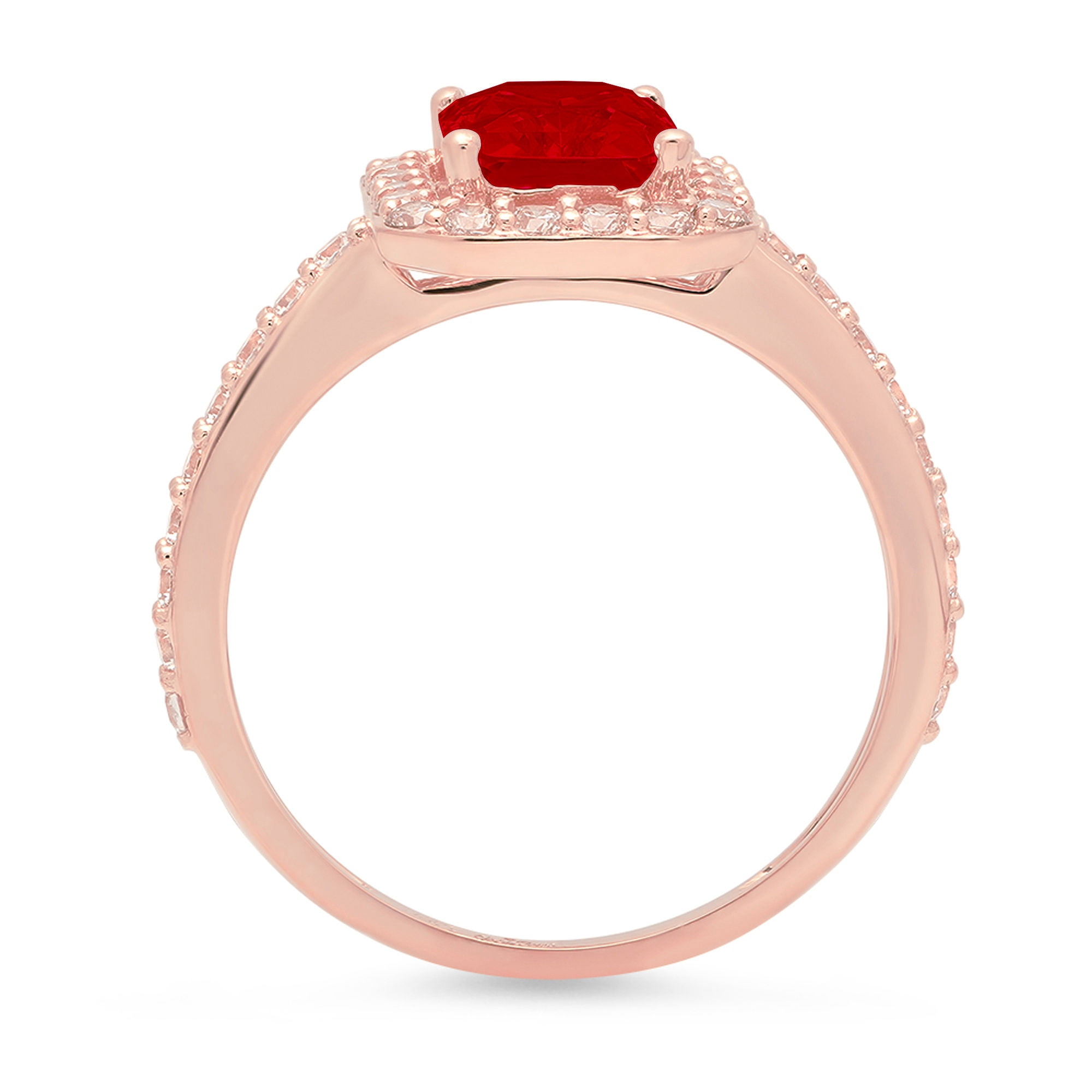 1.92 ct Emerald Cut Natural Garnet Solitaire with Accents Engagement ...