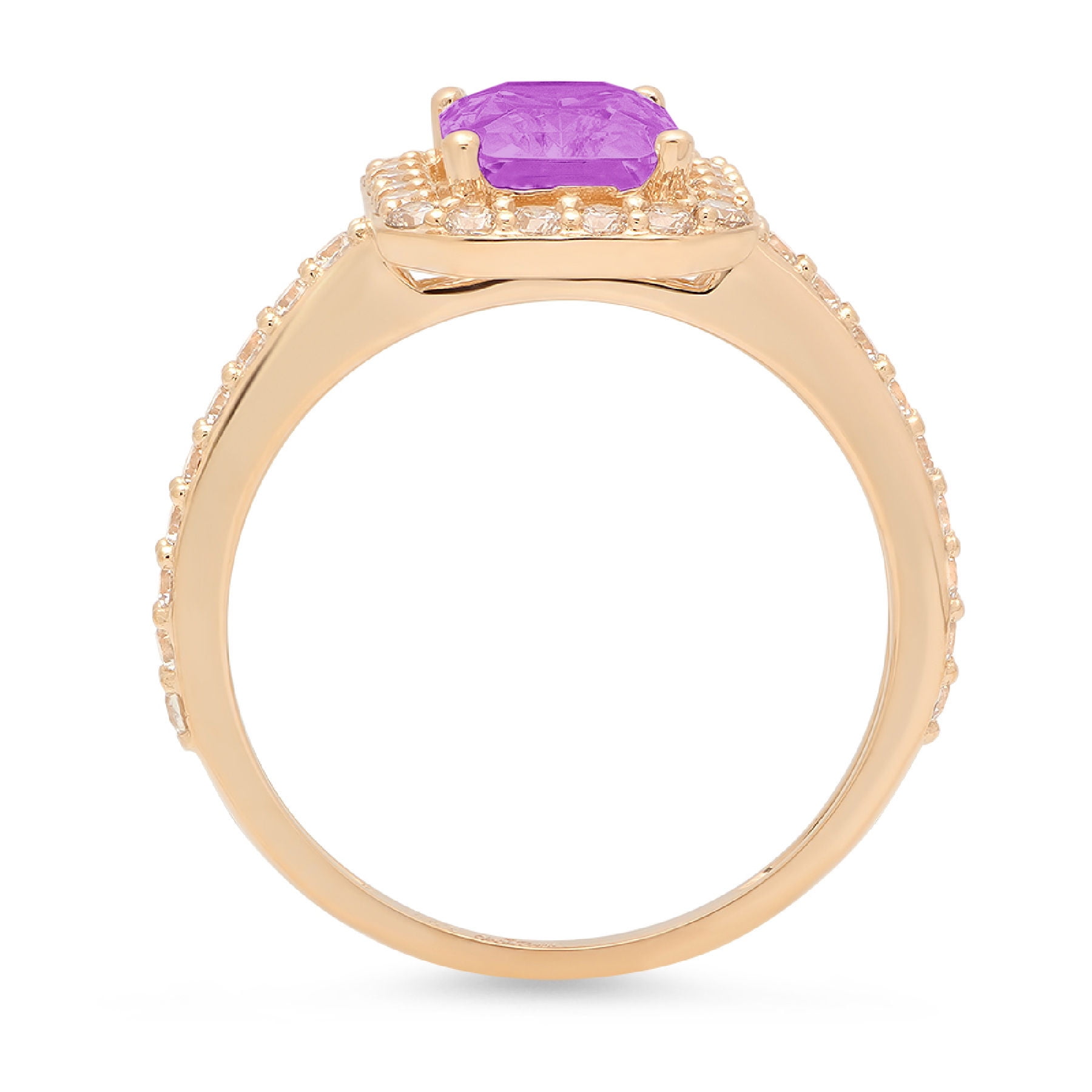 1.92 ct Emerald Cut Simulated Alexandrite Halo Engagement Ring for ...