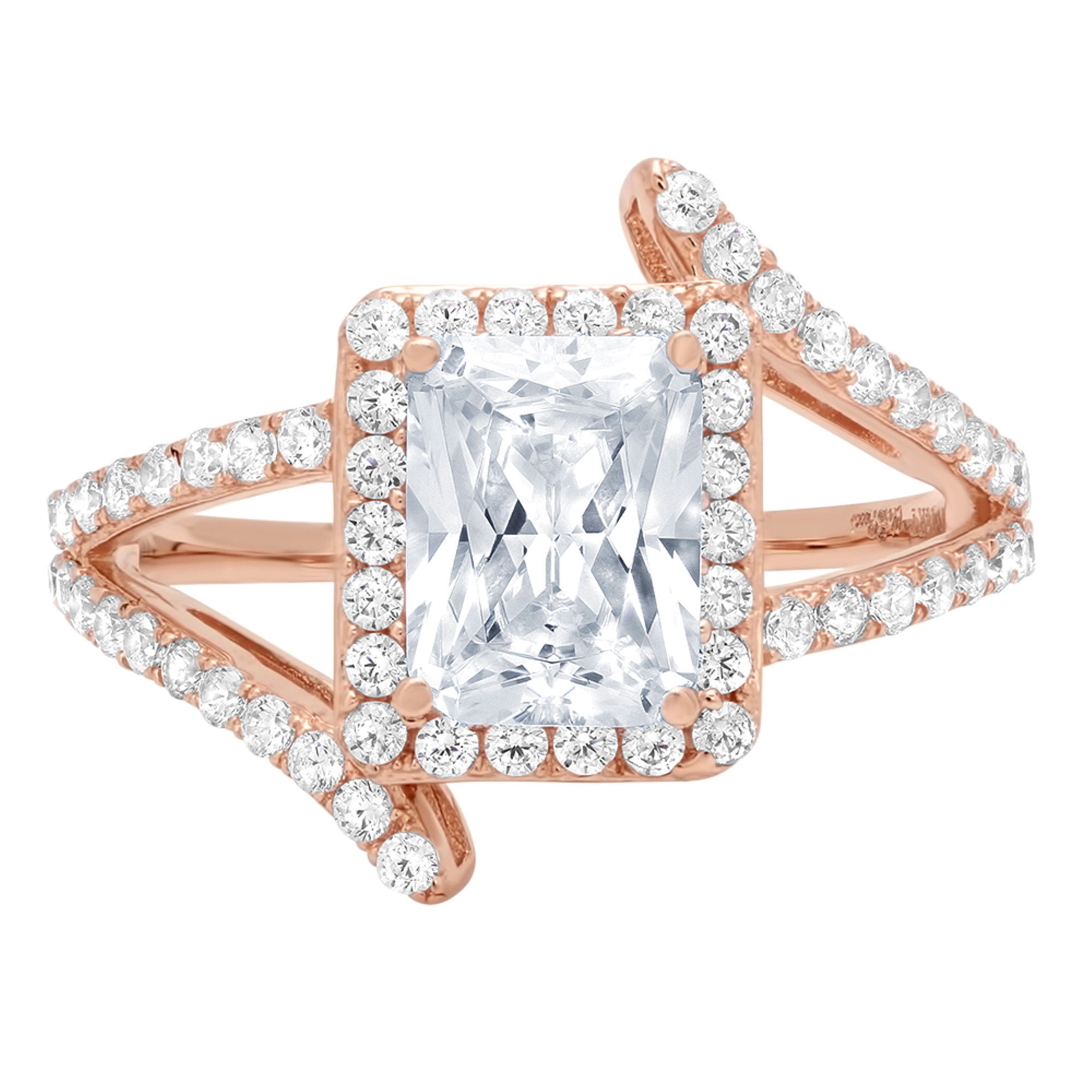 1.935 ct Emerald Cut Natural Sky Blue Topaz Solitaire with Simulated ...