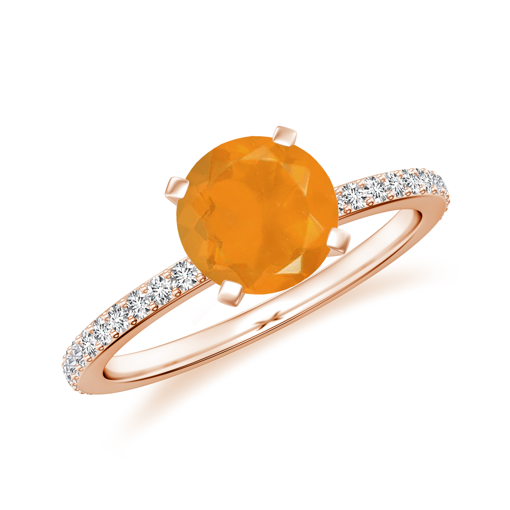 1.94 CT Fire Opal Moissanite Ring Side Stone Engagement Ring in ...