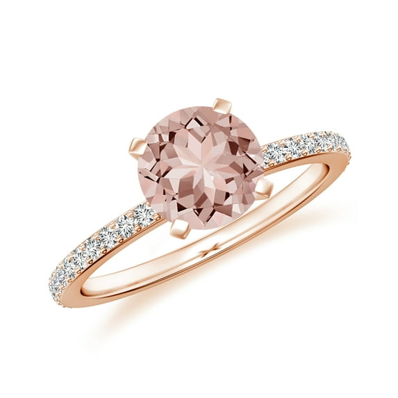 1.94 CT Morganite Moissanite Ring Side Stone Engagement Ring in ...