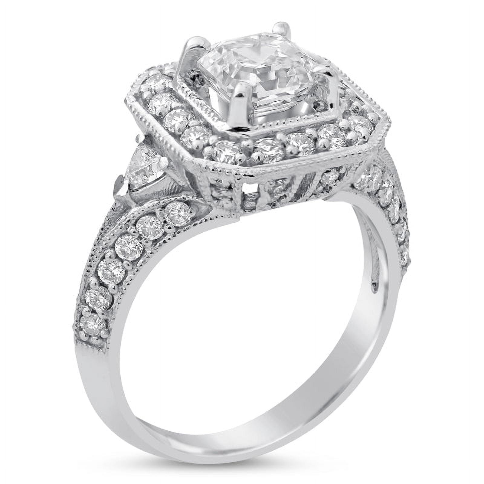 1.95CT Asscher Cut Vintage Antique Style Diamond Engagement Ring A25LG ...