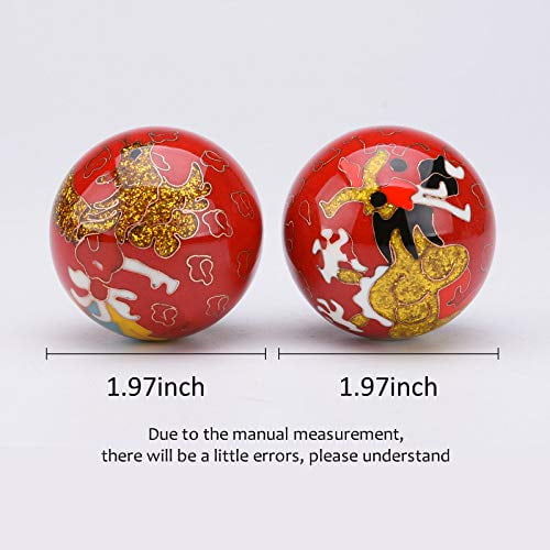 1.97'' Baoding Balls Hand Exercise Stress Balls with Chimes Dragon ...