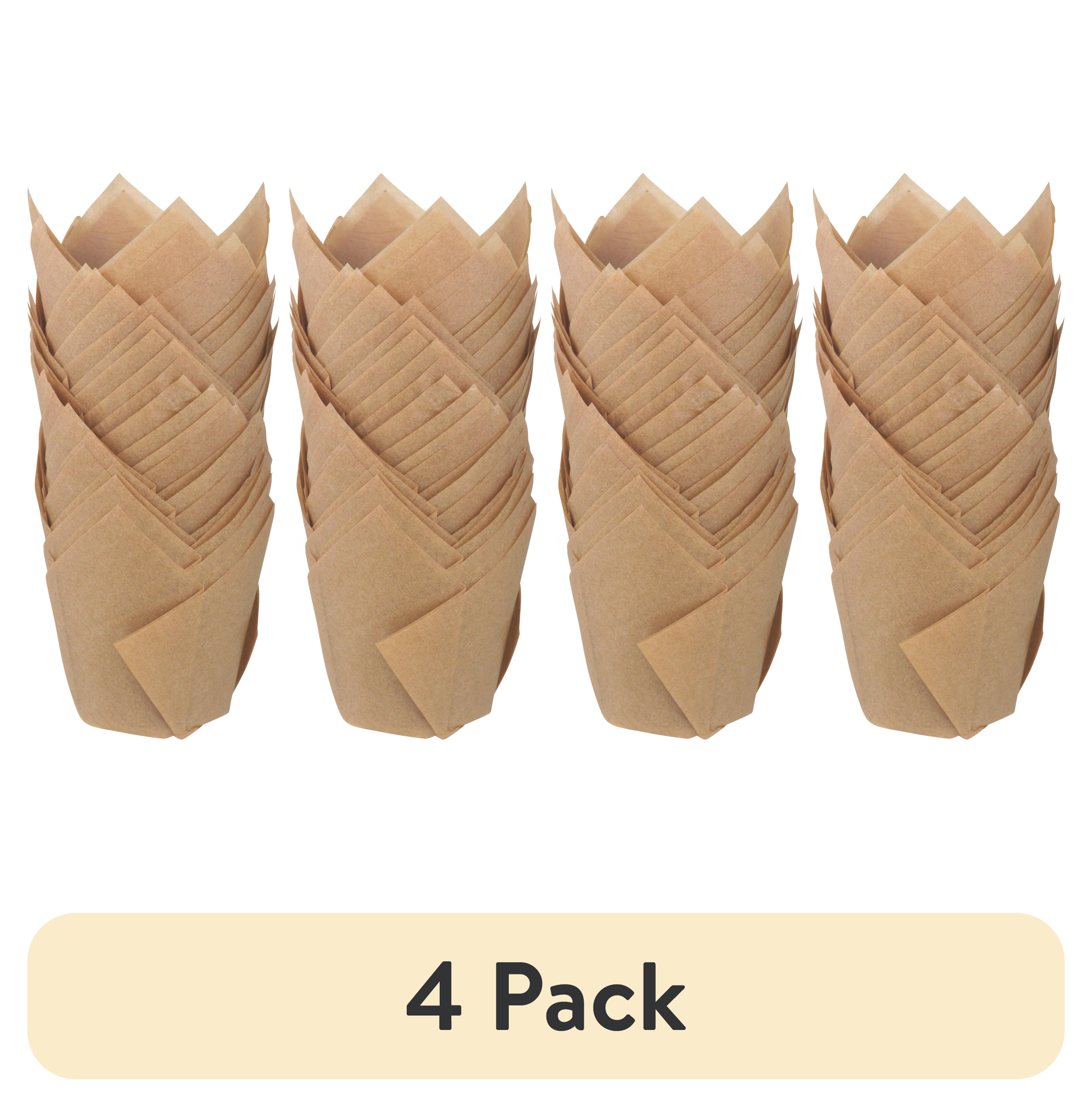 (4 pack) 1.97 in Dia Bottom x 3.15 in H, 24 ct Tulip Baking Cup - Kraft ...