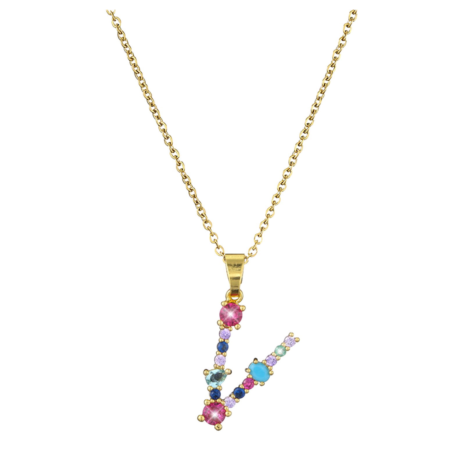1.97 x 1.97 x 0.79 Inch Initial Necklace, Xubinwww, Alloy Pendant ...