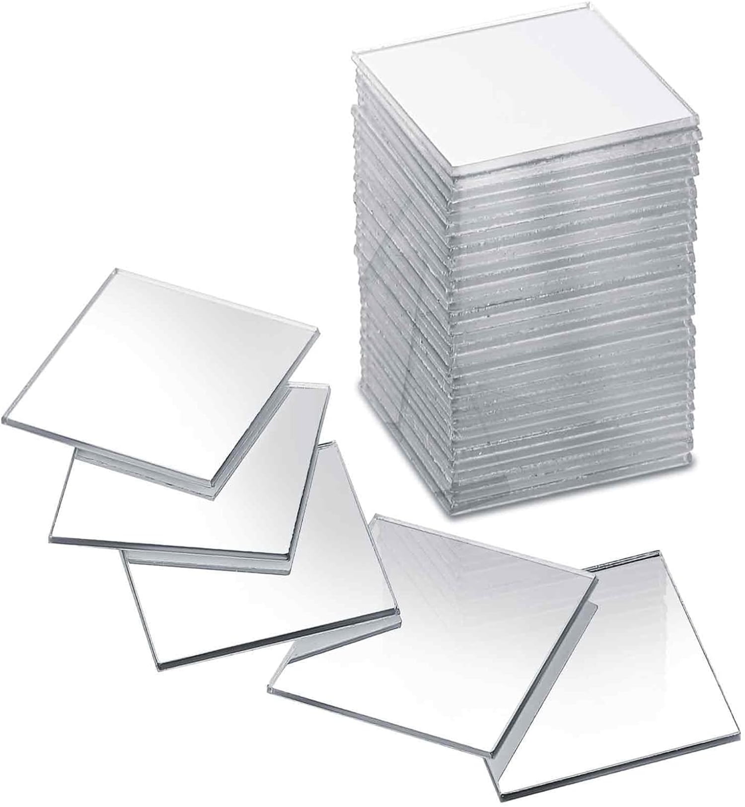 1.97In Acrylic Square Mirror,50 Pcs Small Adhesive Mirror,Craft Mirror ...