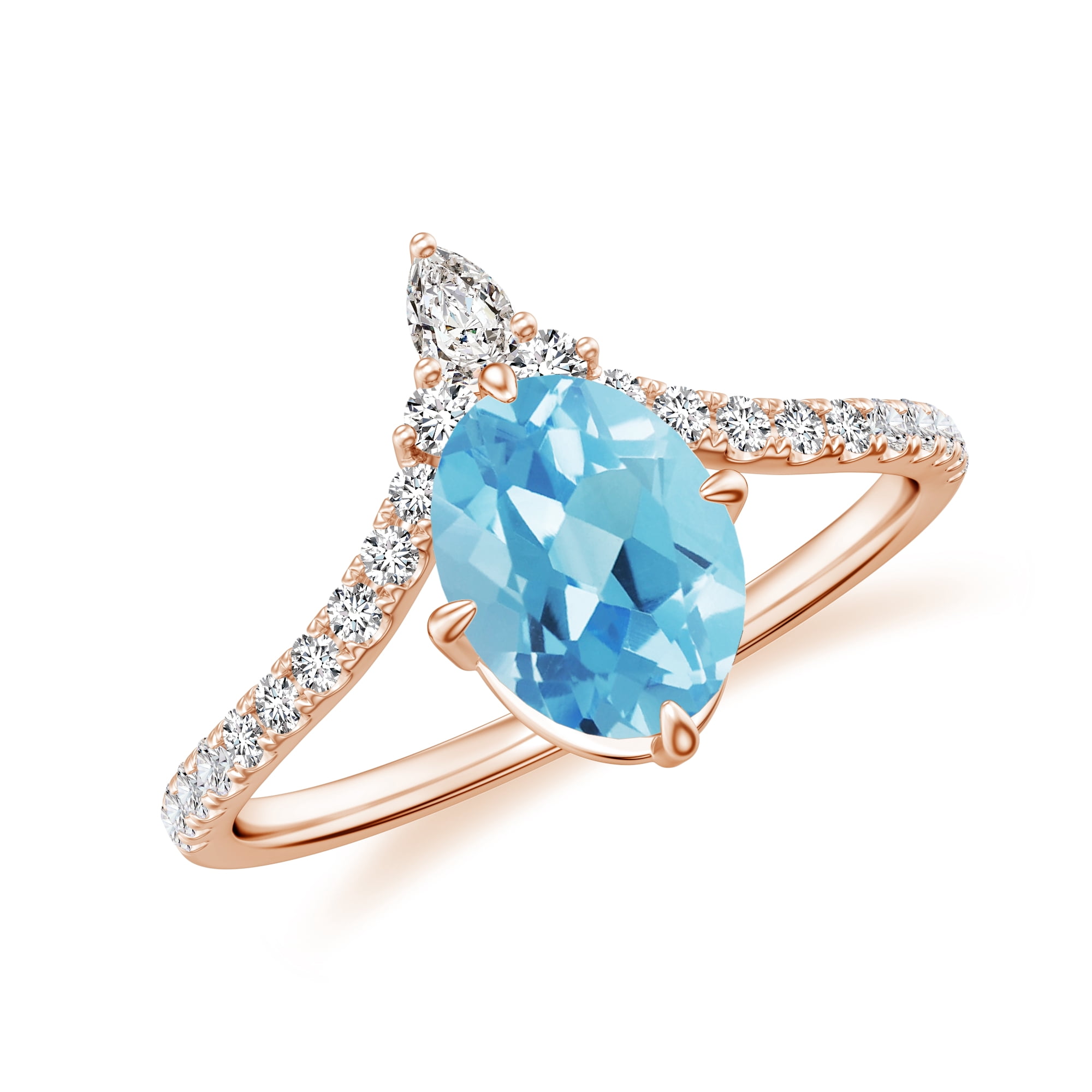 1.98 CT Blue Topaz Moissanite Tiara Dainty Engagement Ring in Sterling ...