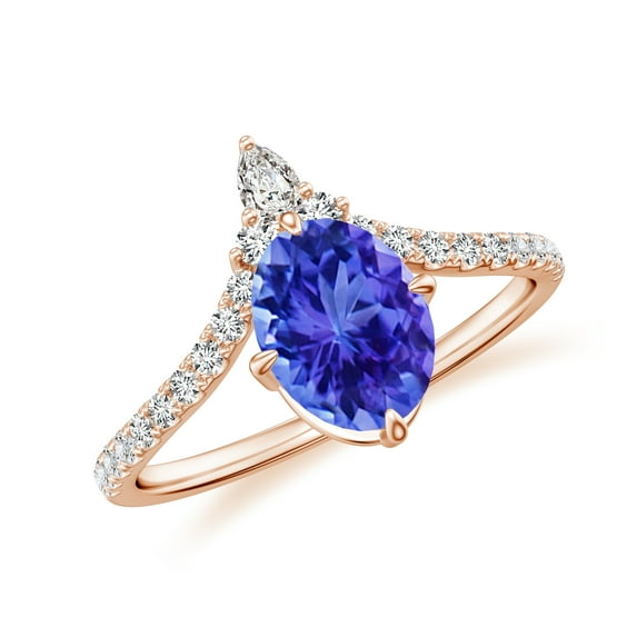 1.98 CT Tanzanite Moissanite Tiara Dainty Engagement Ring in Sterling ...