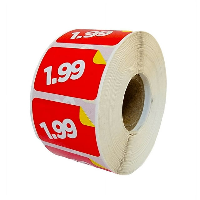 1.99 Pricing Stickers (1.5"x1") Merchandise Price Sale Paid Adhesive ...