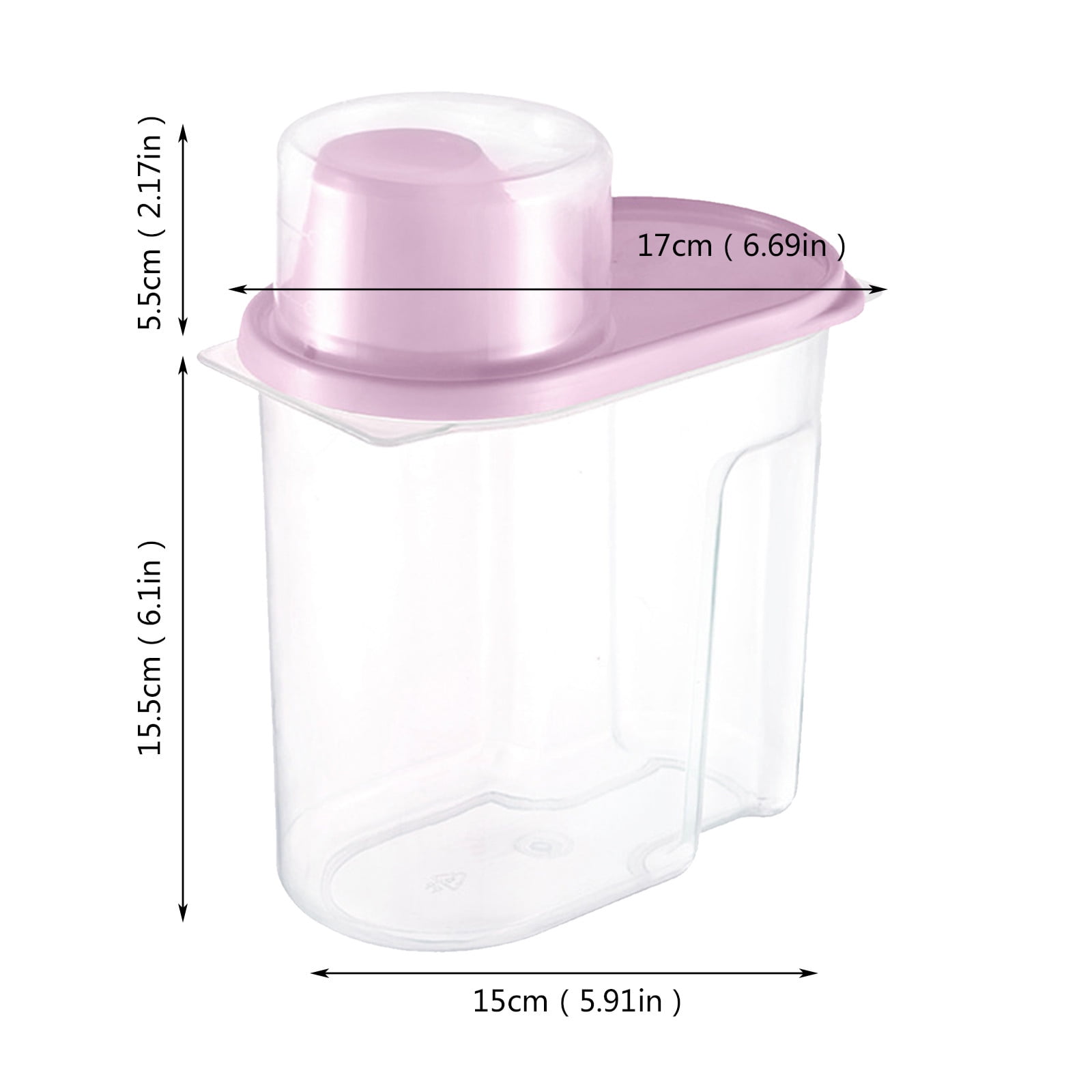1.9L Clear Dry Food Storage Canister with Measuring Scoop, Airtight ...