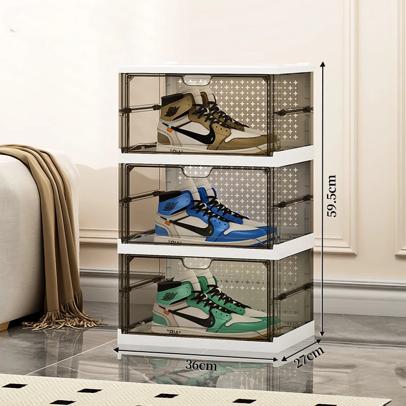 1-9Layers Transparent Shoe Box Shoes Storage Organizers Foldable ...