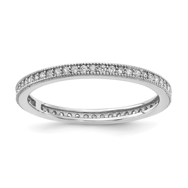 1 9mm Cheryl M 925 Sterling Silver Rhodium Plated Brilliant Cut Cz