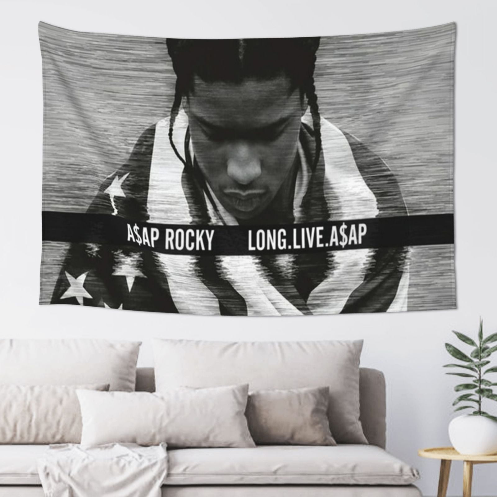 1 A$AP Rocky "Long Live ASAP" Black Tapestry Flag - Polyester with ...