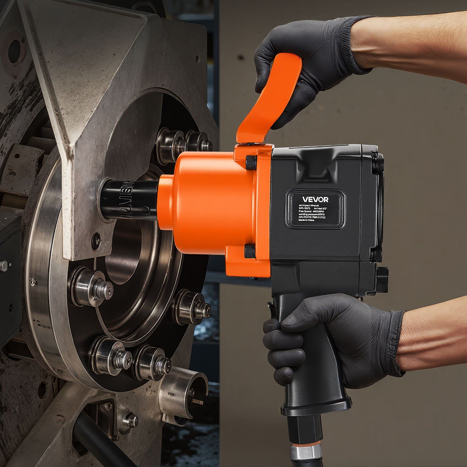 1" Air Impact Wrench with Double Handles, 1200 ft-lbs Breakaway Torque ...