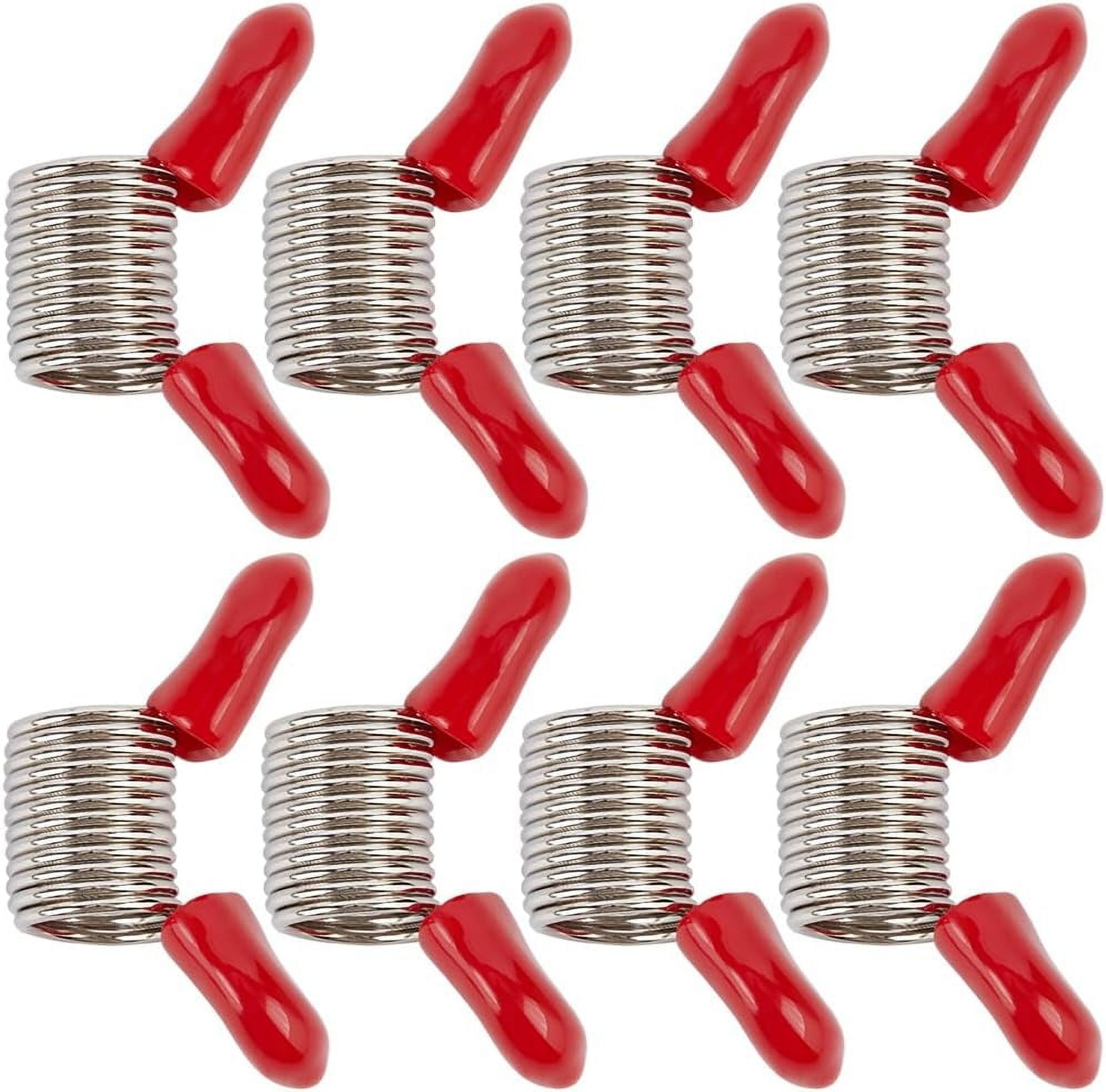 1 B0X 30Pcs Beads Ends Mini Spring Clamps Bulk Stainless Steel Red ...