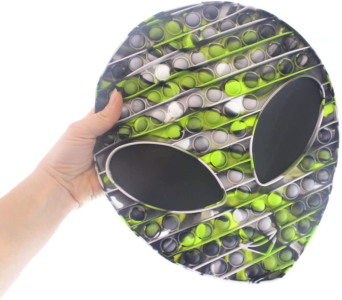 1 BLACK JUMBO Alien Bubble Pop Fidget Toy - Silicone Push Poke Bubble ...