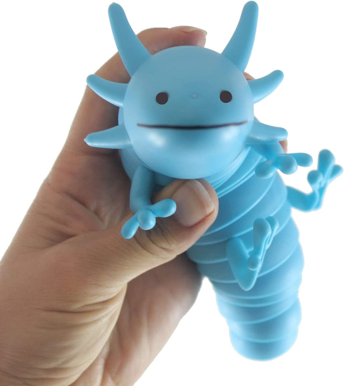1 BLUE Axolotl Fidget - Large Wiggle Articulated Jointed Moving ...