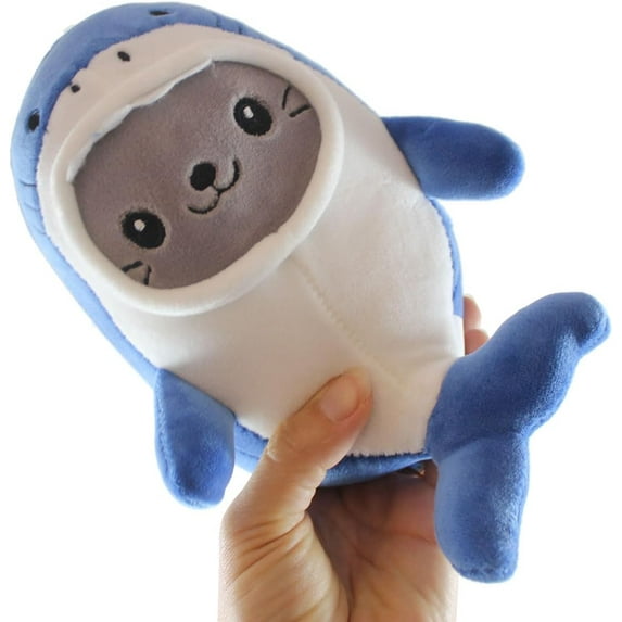 1 BLUE SHARK Plush Seal in Costume - Stuffed Animal Toy - Soft Plushie ...