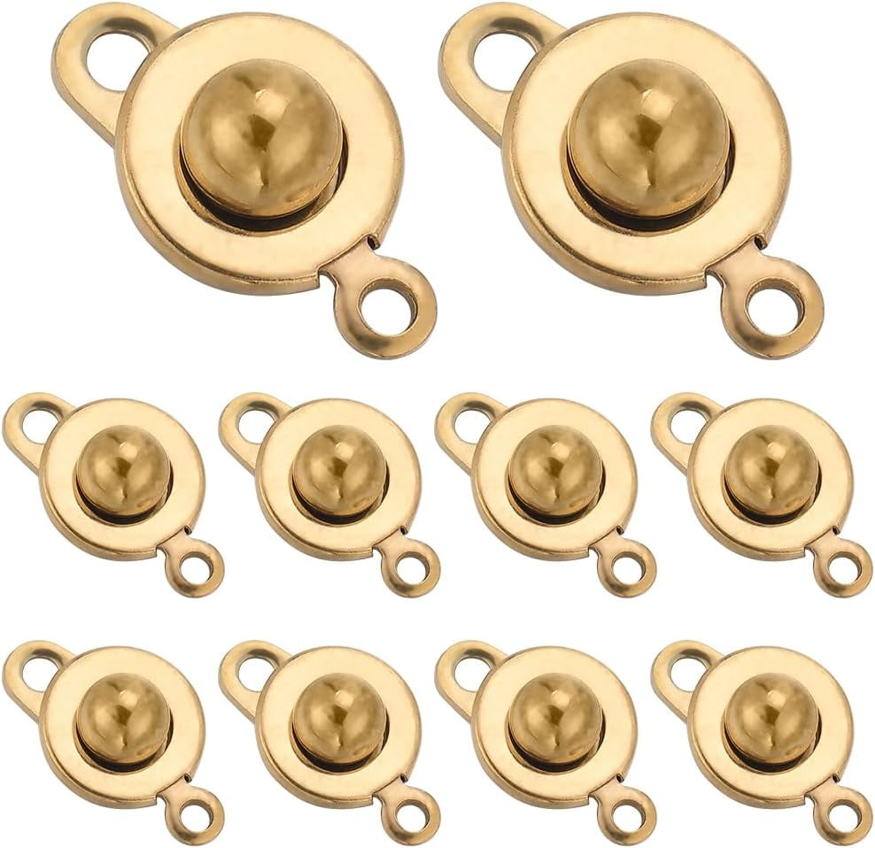 1 BOX 16 SETS 15mm Stainless Steel Snap Button Clasp Bracelet ...