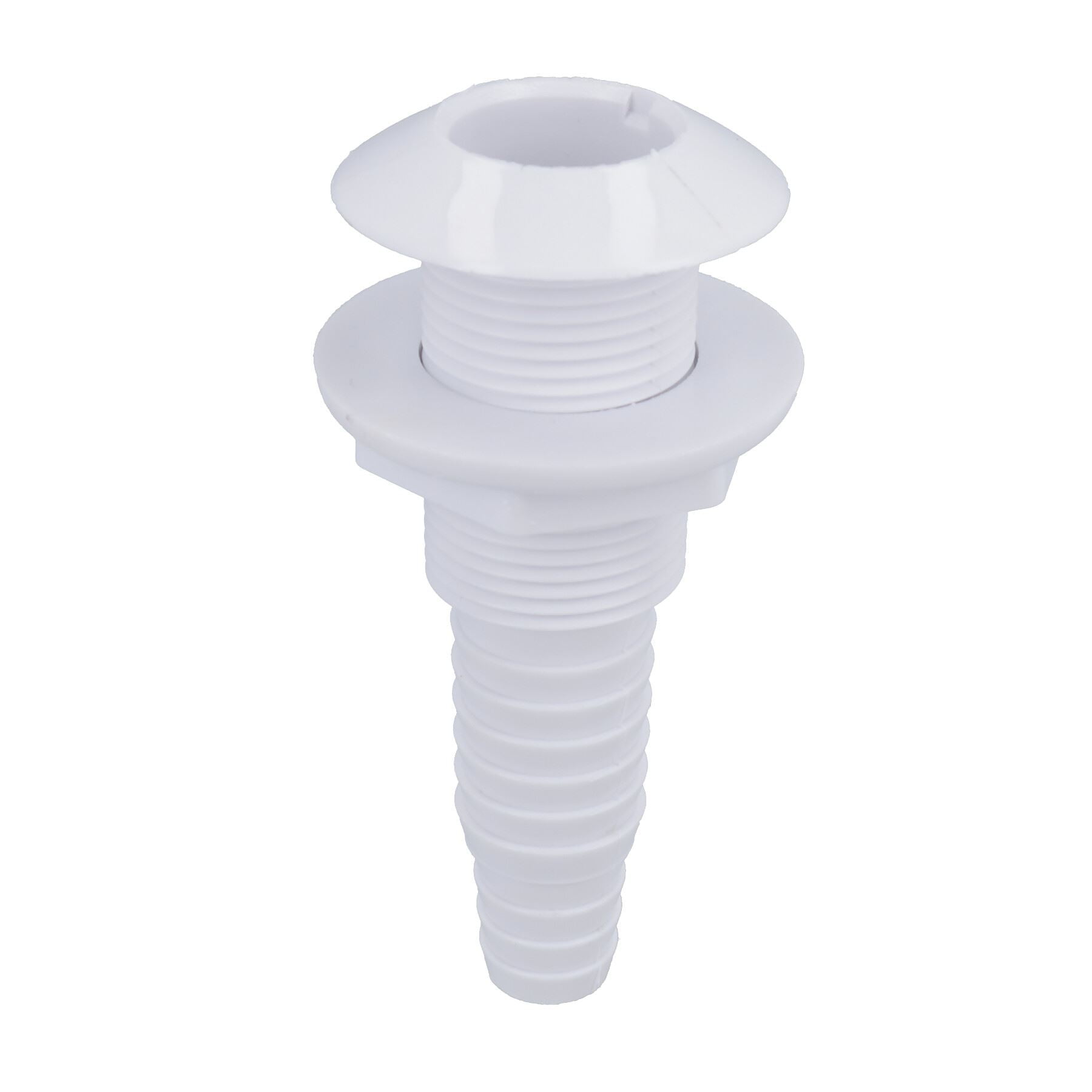 1" BSP Plastic Skin Through Hull Fitting 19mm & 25mm Hose Tail Bilge ...