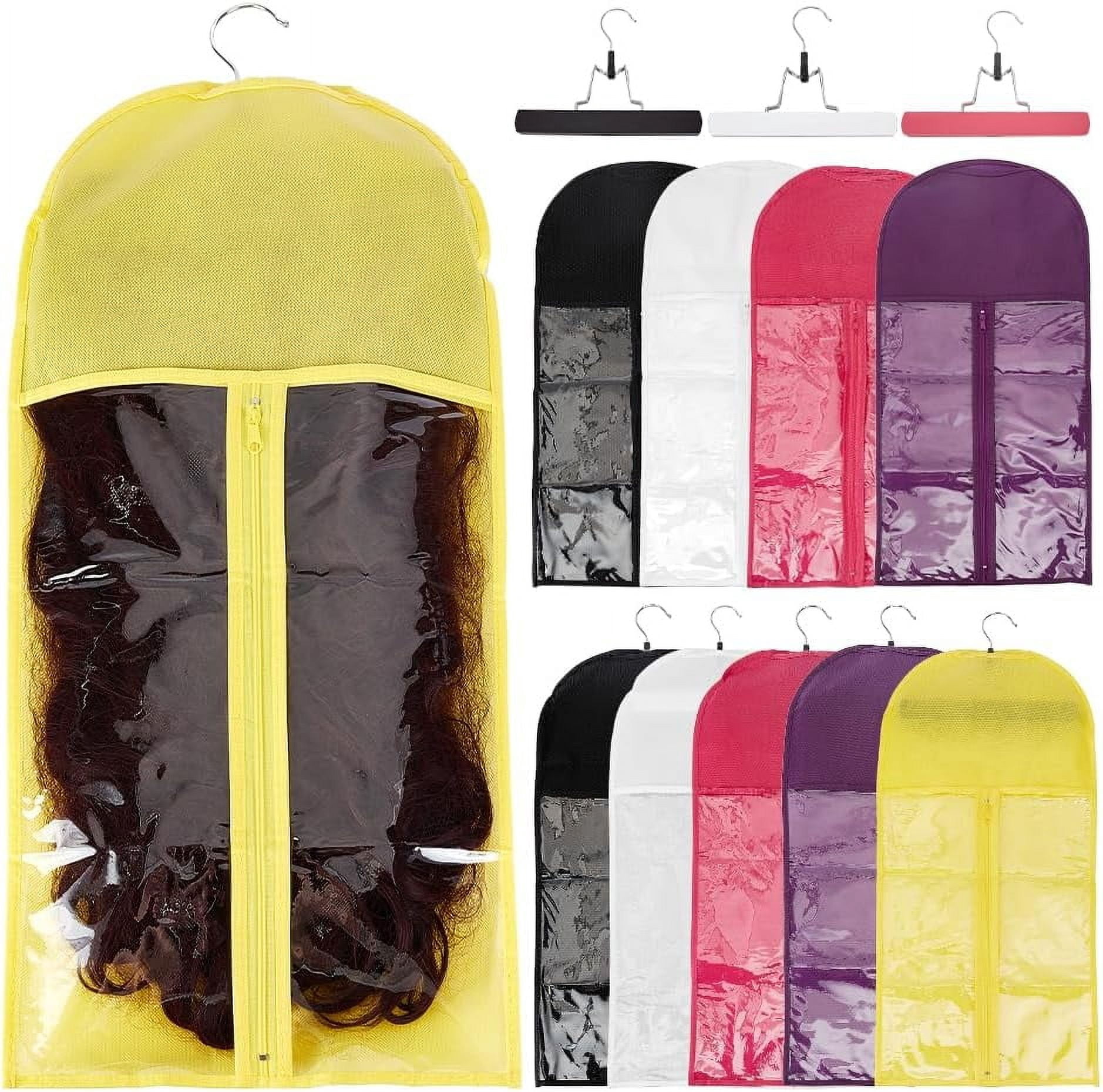1 Bag 10 Sets 5 Color Wig Storage Bag Hair Extension Holder Bag ...