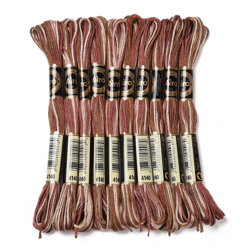 1 Bag 10 Skeins 6-Ply Polyester Embroidery Floss Cross Stitch Threads ...