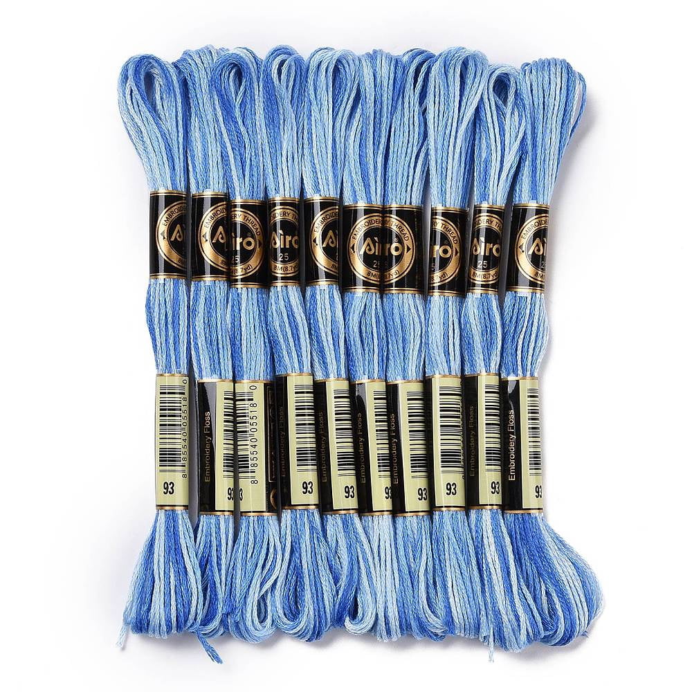 1 Bag 10 Skeins 6-Ply Polyester Embroidery Floss Stitch Threads Segment ...