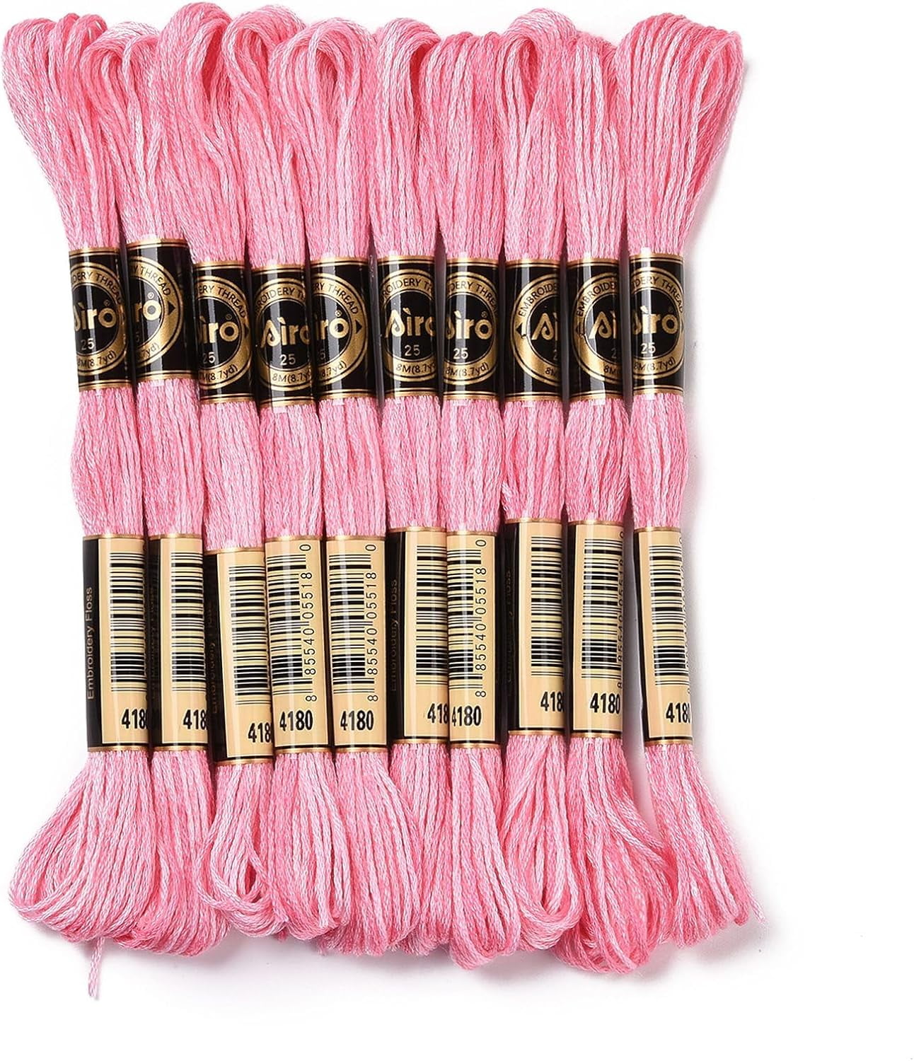 1 Bag 10 Skeins 80m 0.5mm 6-Ply Polyester Embroidery Floss Stitch Threads Segment Dyed All ...