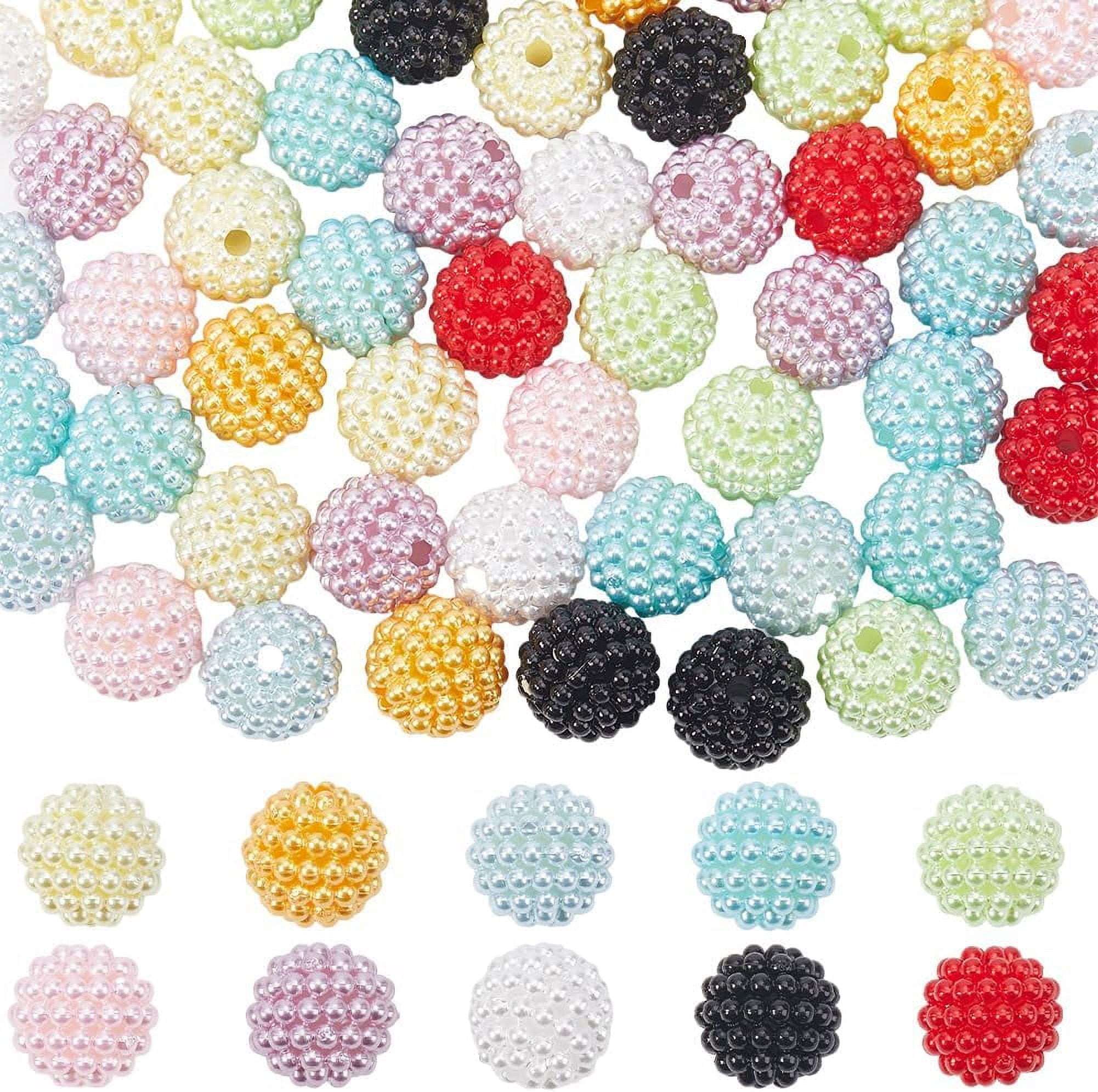 1 bag 100pcs 10 colors Chunky Beads Bulk 15mm Beaded Pen Beads Disco ...