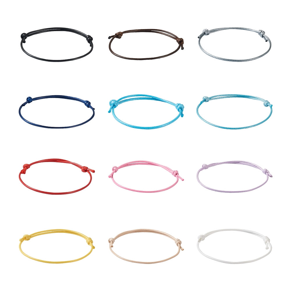 1 Bag 120Pcs 12 Colors Korean Waxed Polyester Cord Bracelet Making for ...