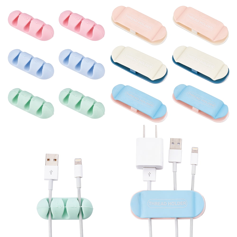 1 Bag 12Pcs 6 Style Plastic Adhesive Hooks with Adhesive Tapes Plastic ...
