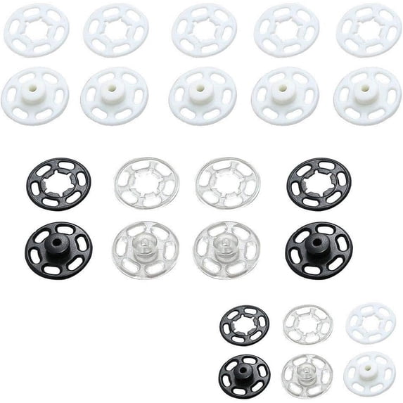 1 Bag/15 Set Invisible Small Plastic Snap Buttons Sew-on Snap Buttons ...