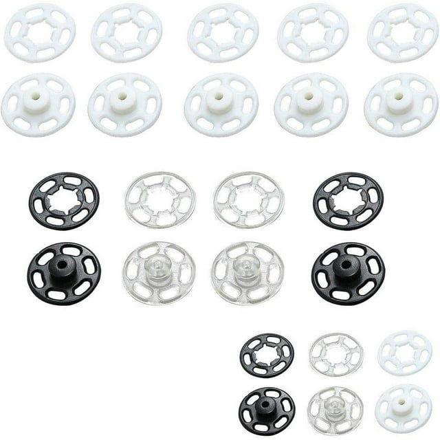 1 Bag/15 Set Invisible Small Plastic Snap Buttons Sew-on Snap Buttons ...