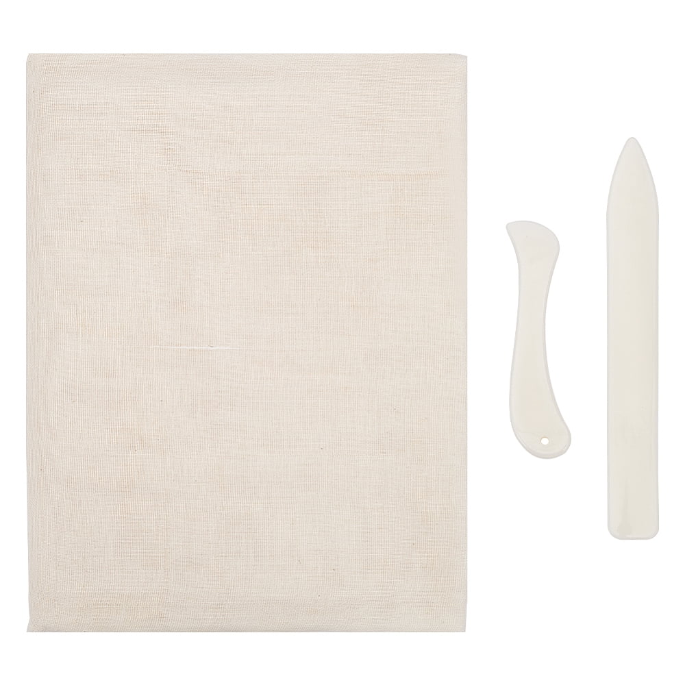 1 Bag 2 Sheets Cotton Gauze Fabric with 1Set Paper Creaser Set Crafts ...