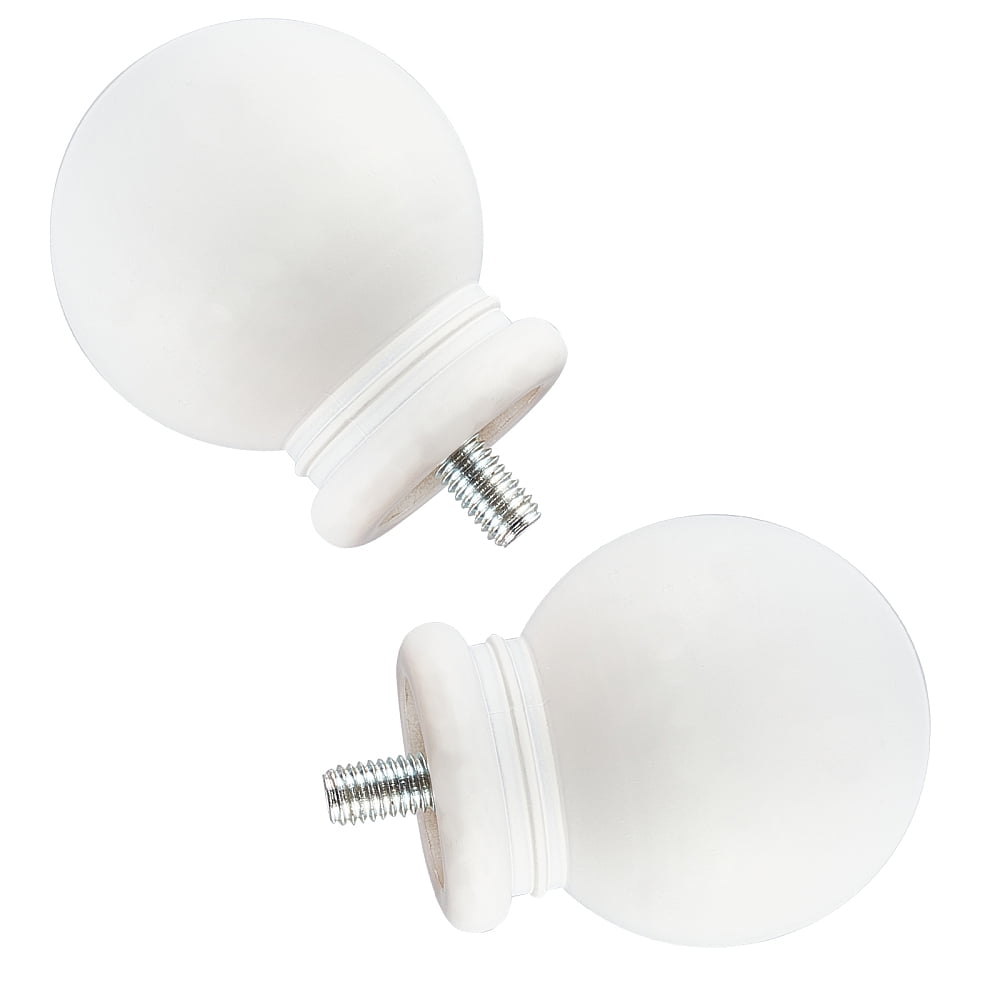 1 Bag 2Pcs Plastic Curtain Rod Head Round White 40~41x24.6x34mm ...
