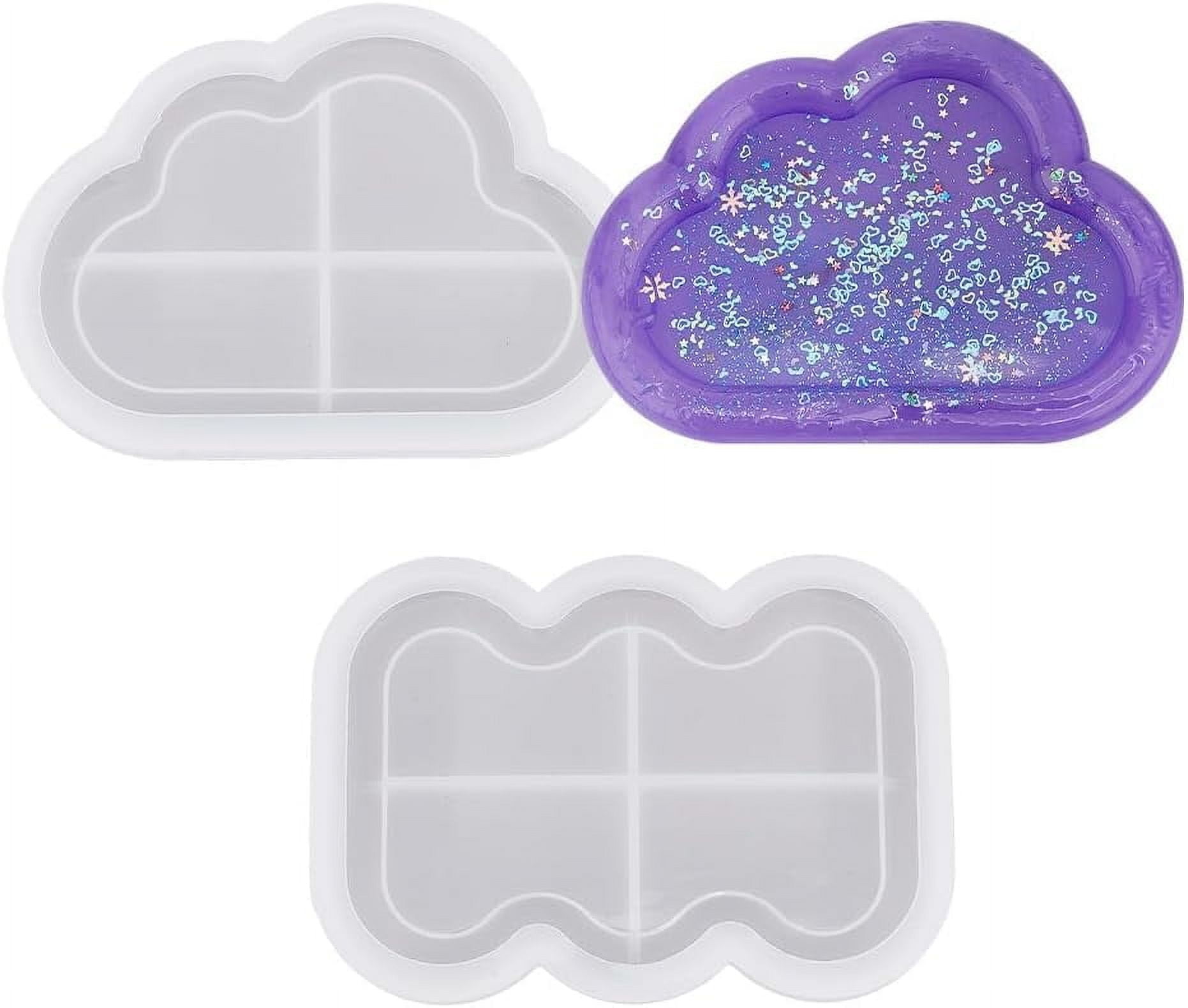 1 Bag 2Pcs Resin Jewelry Dish Molds Cloud & Wave DIY Tray Silicone ...