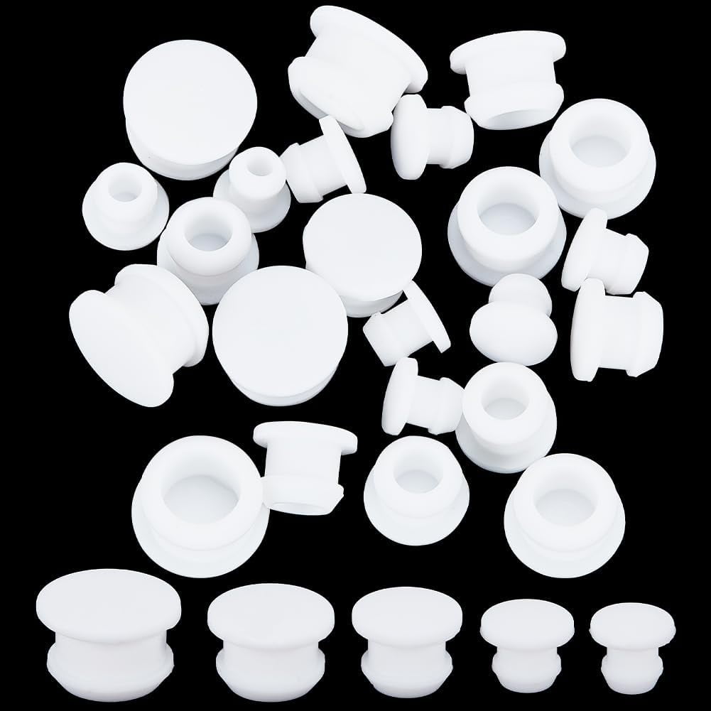 1 Bag 30PCS 5 Sizes White Silicone Stoppers for Salt and Pepper Shakers ...
