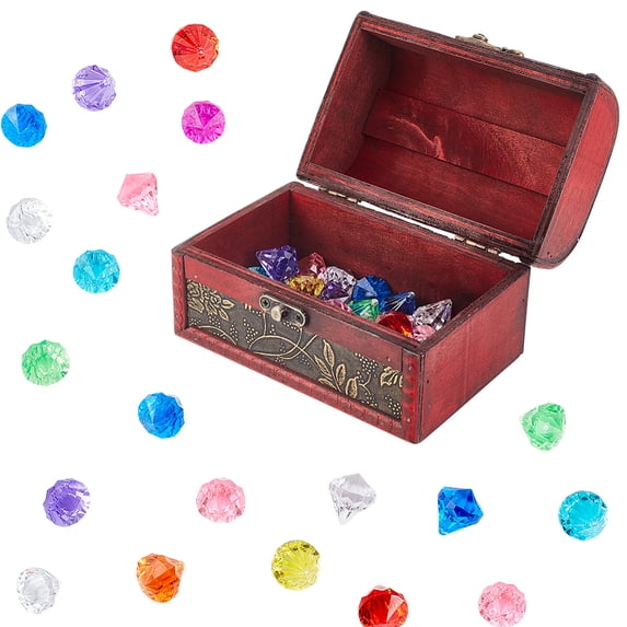 1 Bag 30Pcs Transparent Acrylic Diving Gem Pool Toy Diamond Shape with ...
