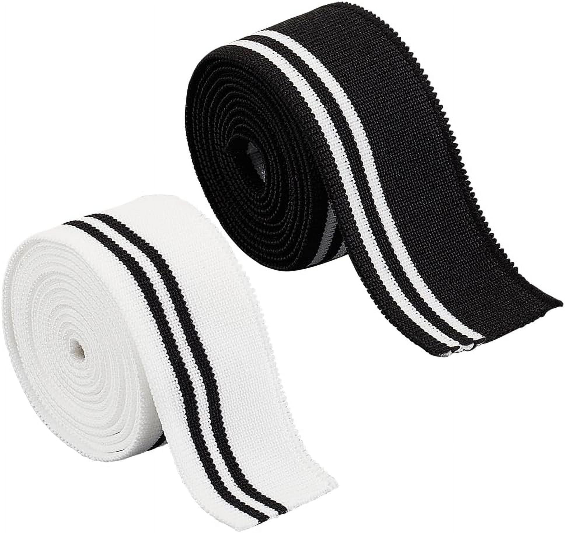 1 Bag 4 PCS 2 Colours Ribbed Cuffs Stretch Stripes 43.3x1 inch Elastane ...