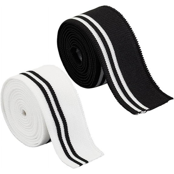 1 Bag 4 PCS 2 Colours Ribbed Cuffs Stretch Stripes 43.3x1 inch Elastane ...